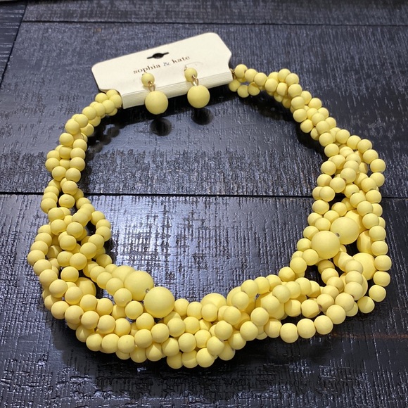 Sophia & Kate | Jewelry | Nwt Sophia Kate Yellow Twisted Bead Necklace ...